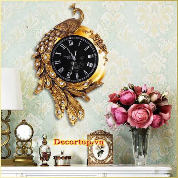 Đồng hồ con công đẹp trang trí HDH004 - decortop